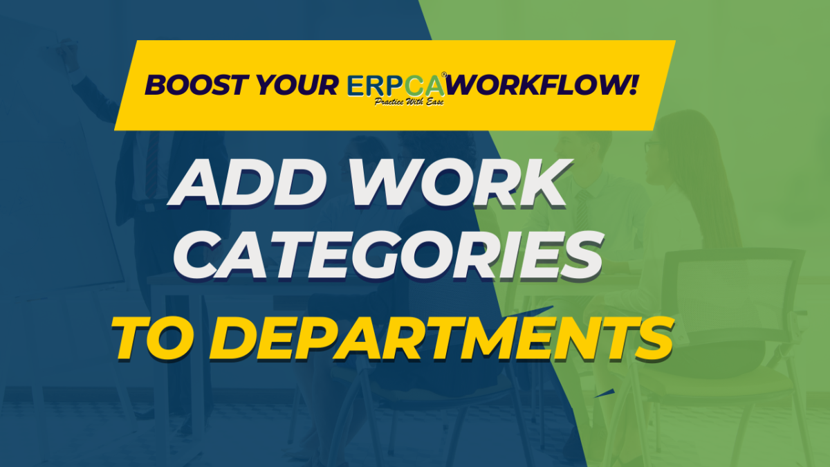 How to create one and more work categories under department in ERPCA ...